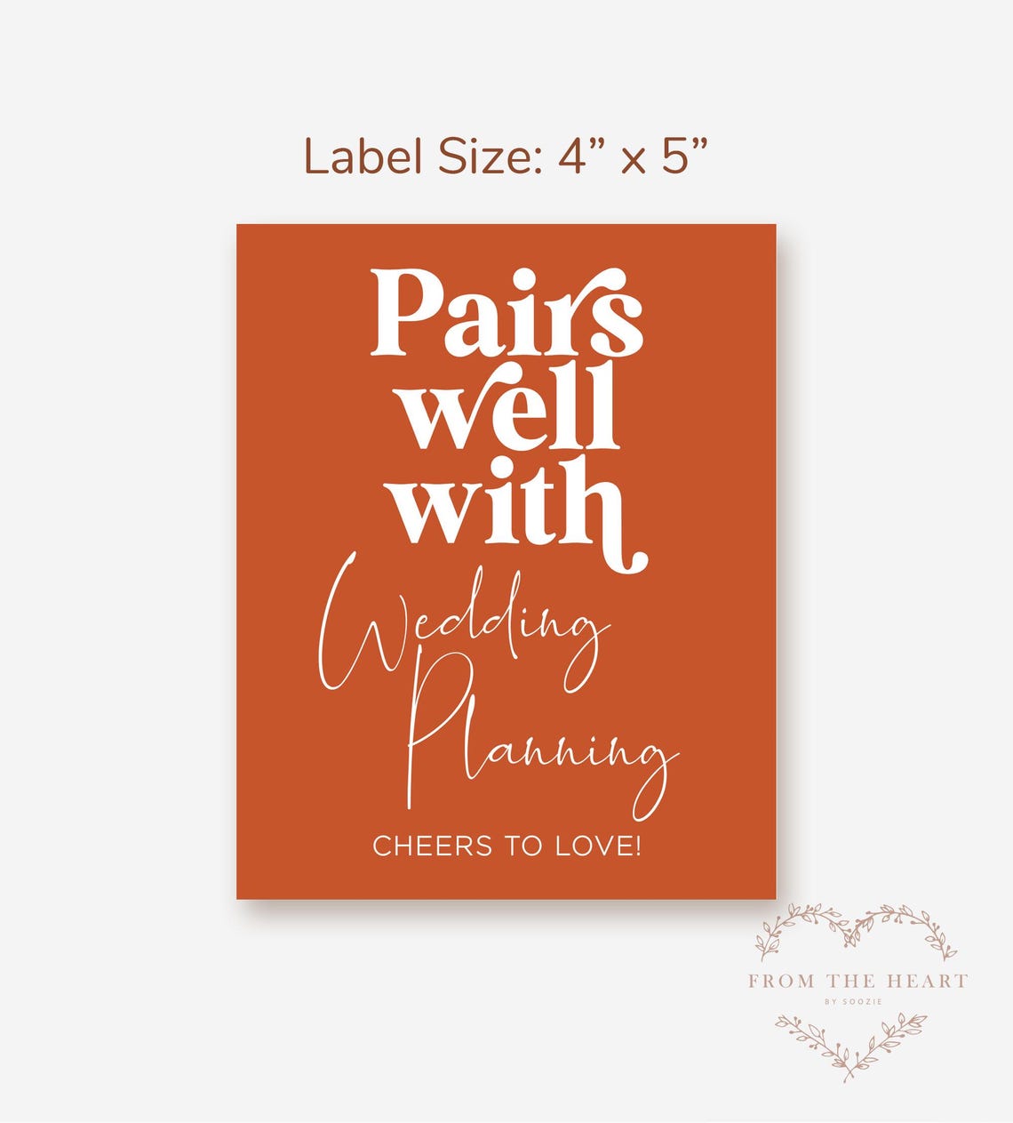 Printable "pairs Well With Wedding Planning" Wine Label - Cheers to ...
