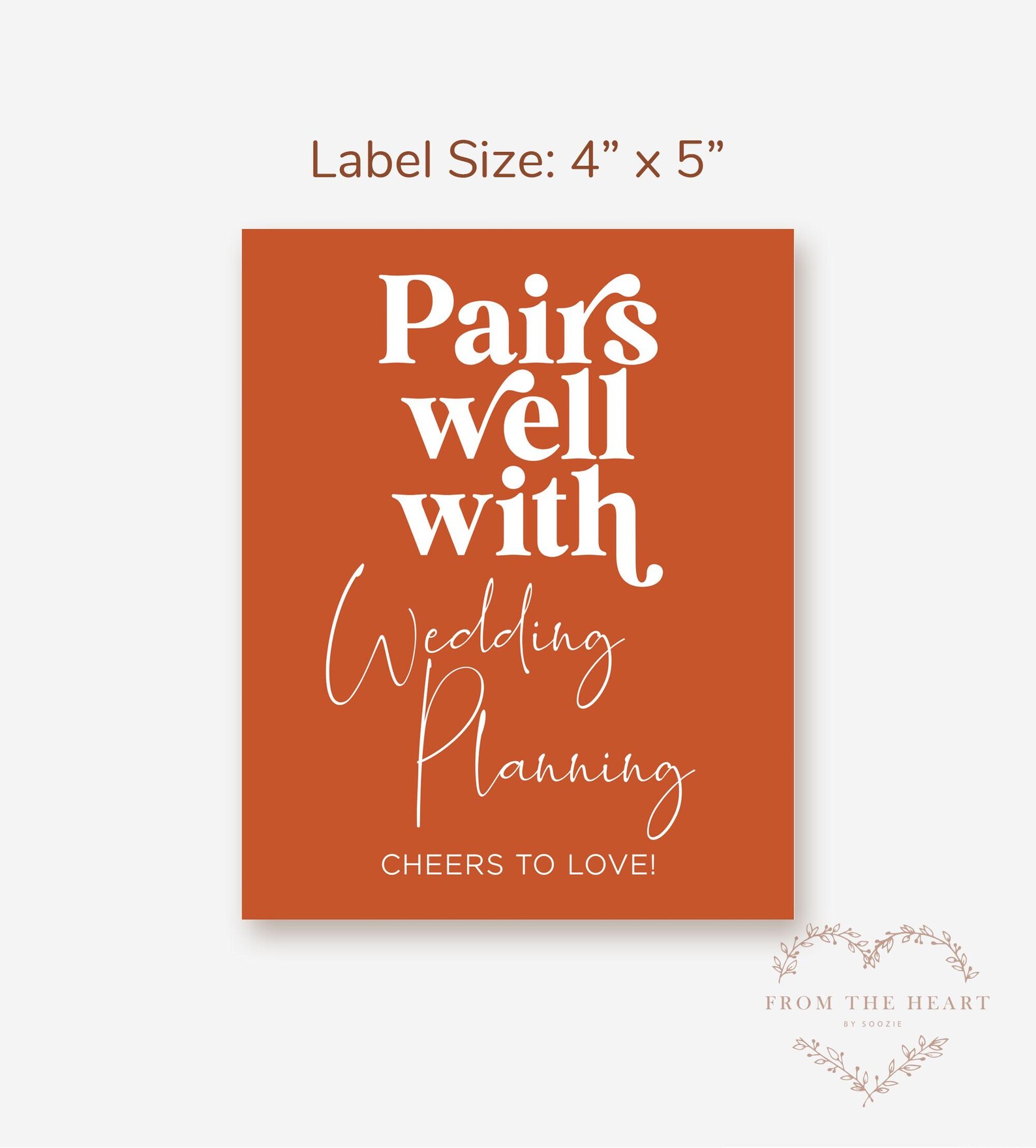 Printable "pairs Well With Wedding Planning" Wine Label - Cheers to ...