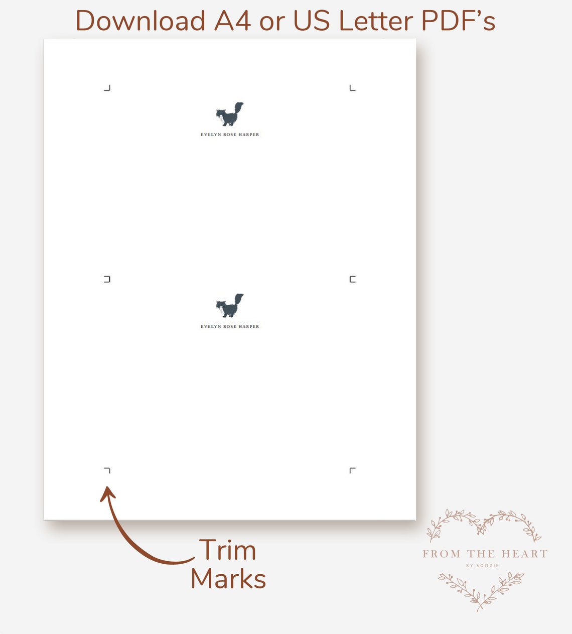 Editable Cat Lover Stationery Template, Personalized Flat Note, Custom ...