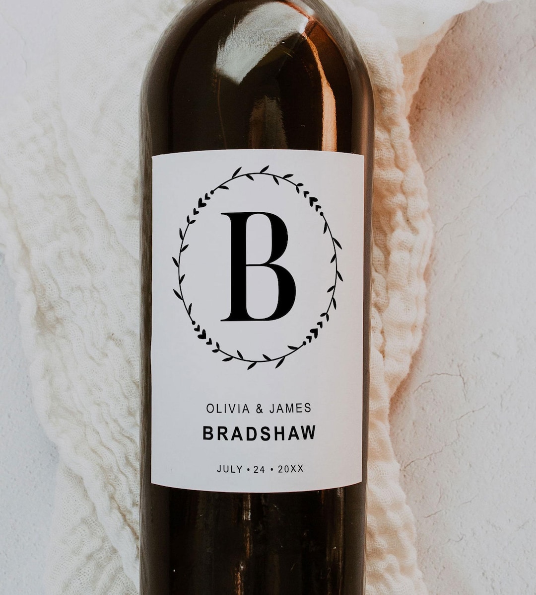 Wedding Wine Label Template – Customizable Digital Labels for Wedding ...