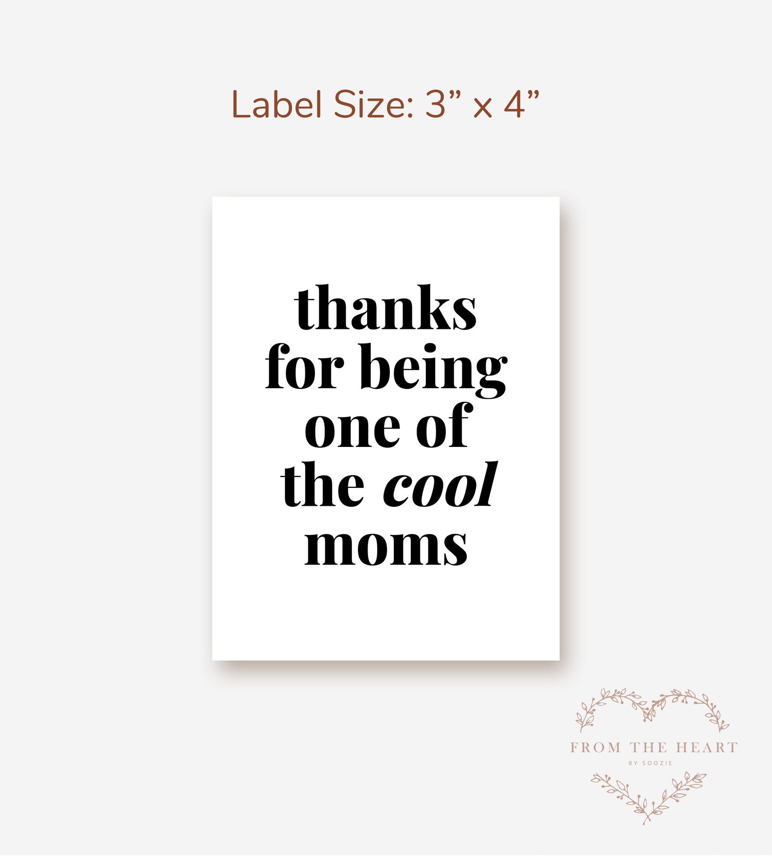 Cool Mom Wine Label – Mother’s Day Gift for Mom – Funny Wine Sticker ...