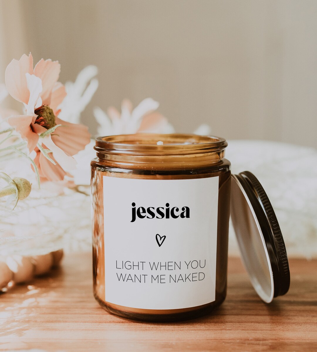 Editable Candle Label Sticker Template, DIY Modern Romantic Candle ...