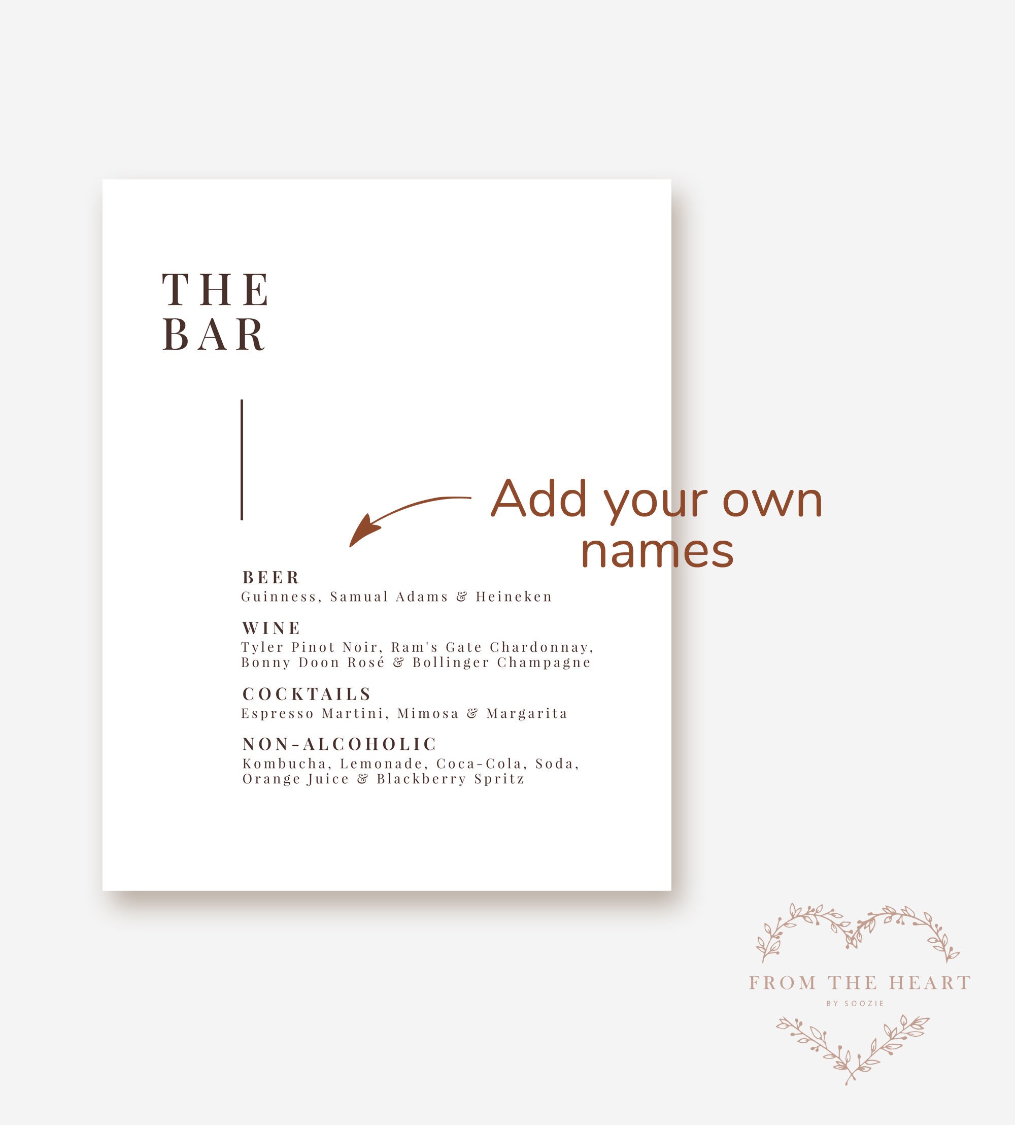 Editable Bar Menu Sign Template Wedding the Bar Sign Wedding Bar Sign ...
