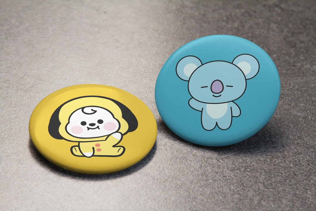 Cute Kpop Bts Bt21 Pin Button Badge Cartoon Pins Kpop Bts Bt21 Merch ...