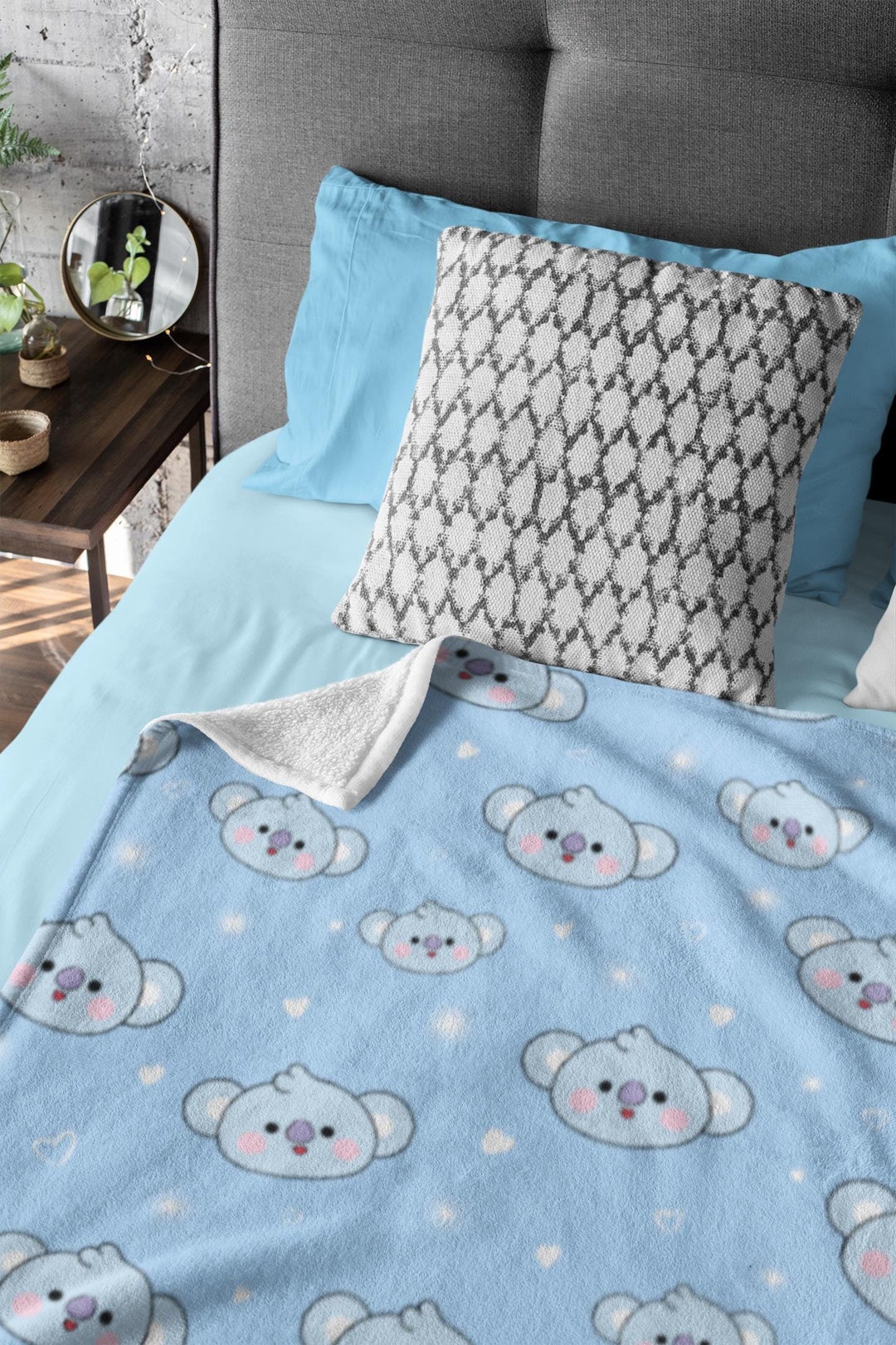 Bt21 Koya Blanket Bt21 Merch Bts Room and Home Decor Kpop Bts Namjoon Rm Blanket Merch Bts Army ...