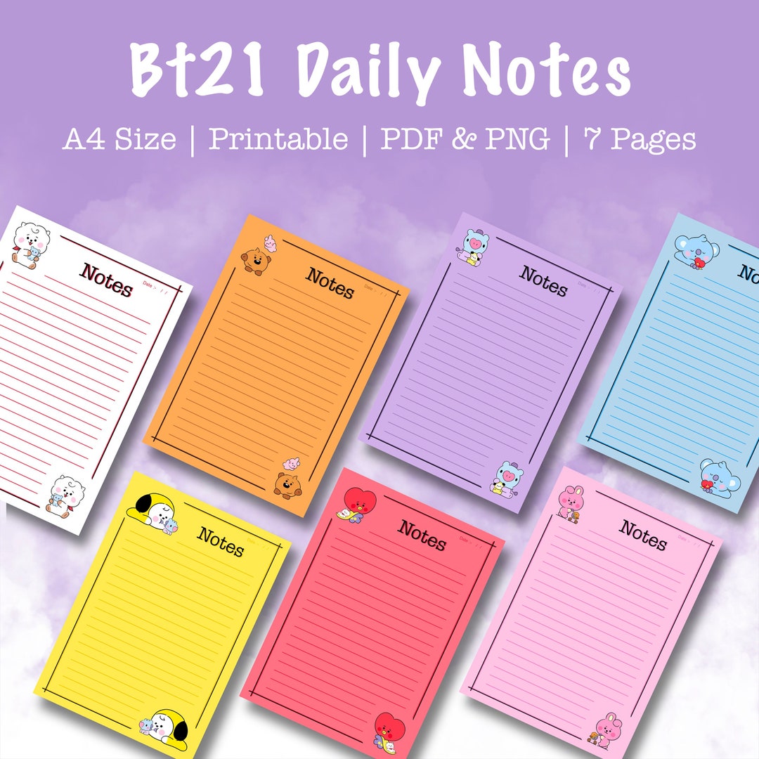 Bt21 Planner Bts Daily Digital Planner Print Kpop Bts Bt21 Digital ...
