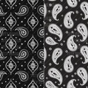 Paisley Bandana Seamless Pattern - Vintage Biker Design - Digital ...