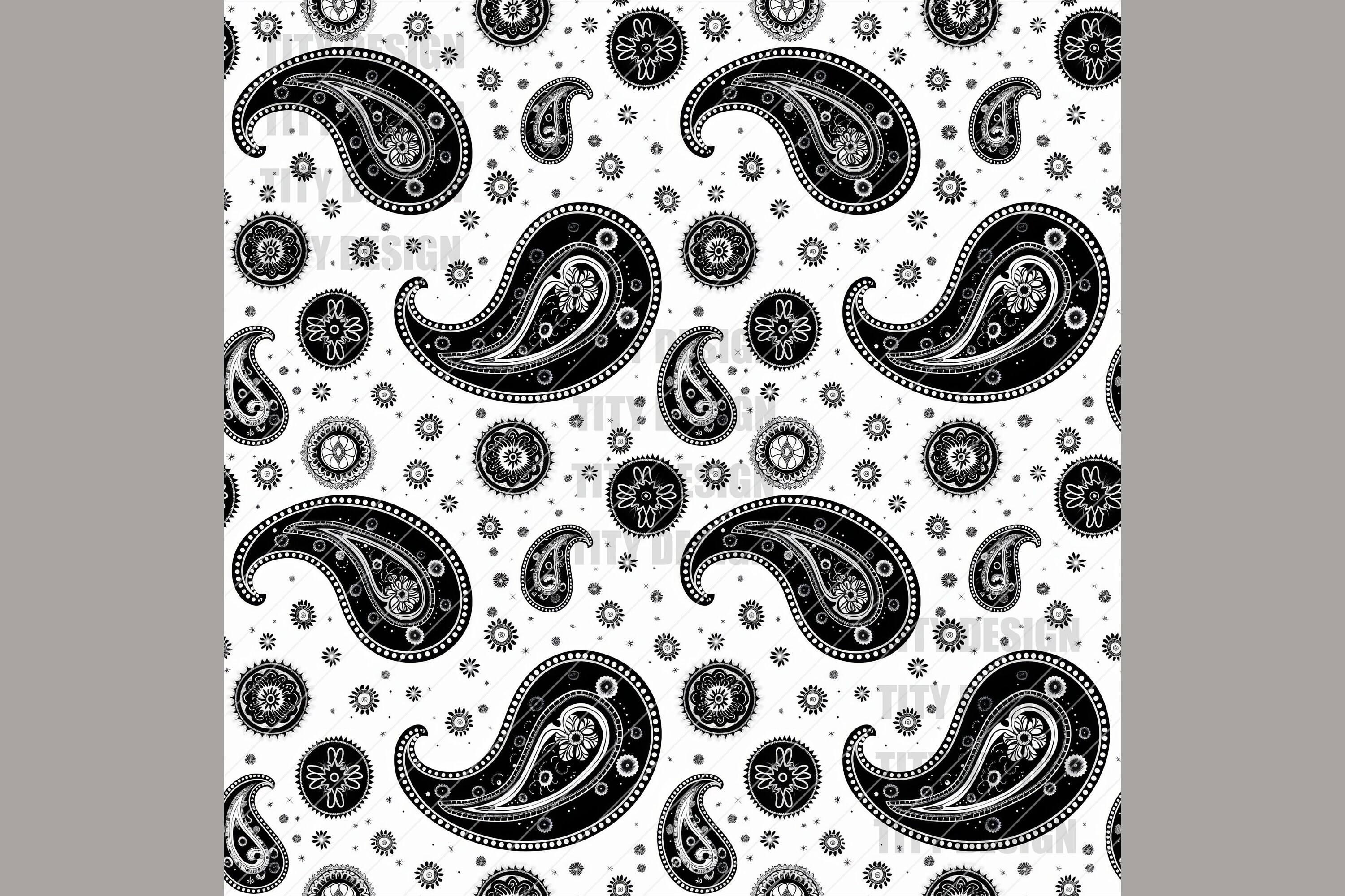 Paisley Bandana Seamless Pattern - Vintage Biker Design - Digital ...