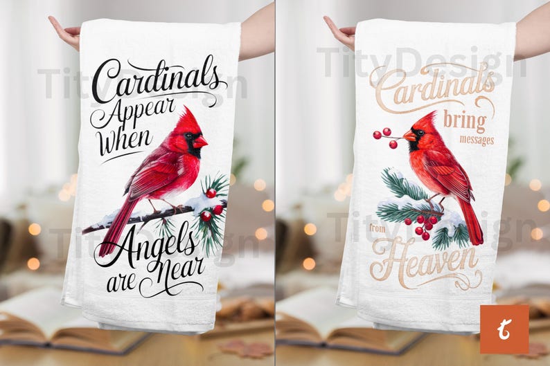 Cardinal Png, Christmas Hand Towels Png, Cardinals Apron Kitchen Towels ...