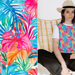 Preppy Tropical Rainforest Seamless Pattern - 26 Summer Flower Digital ...