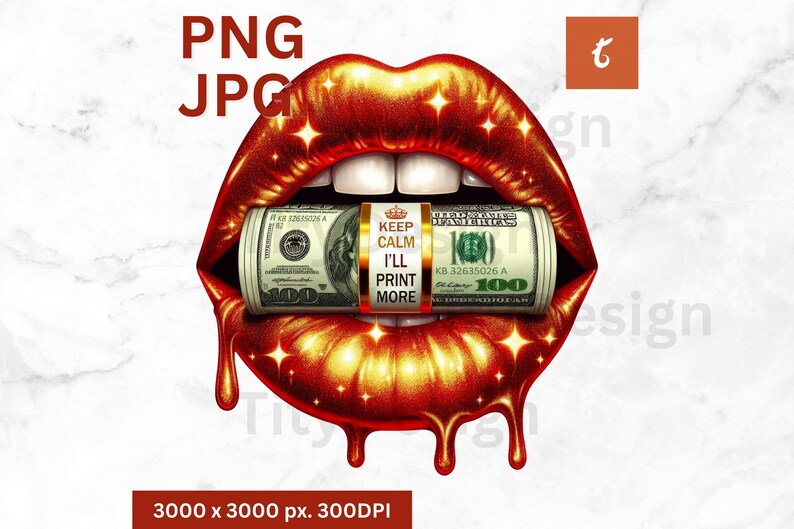 Money Lips PNG - Red Lips Dripping Bling Money, Luxury Fashion Clipart ...