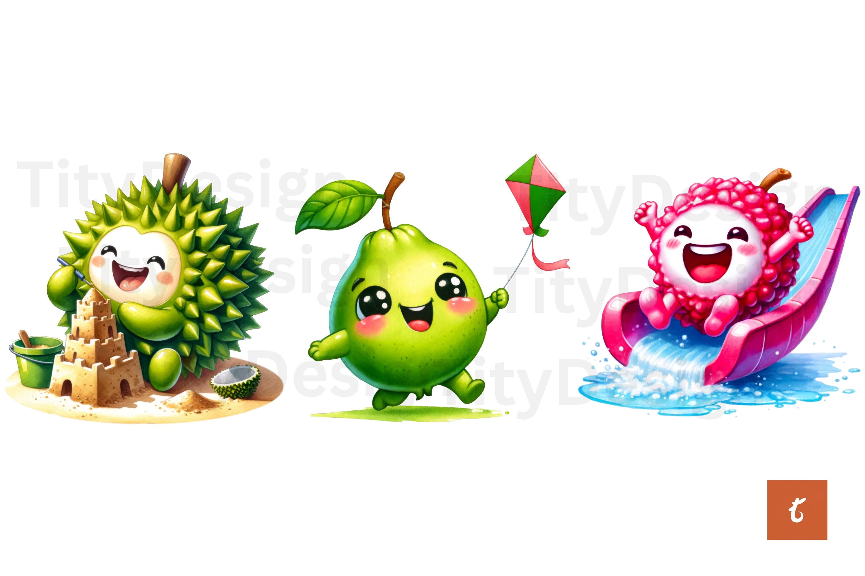 Funny Fruit Clipart Bundle - Summer Fruit Sublimation - Hello Summer ...