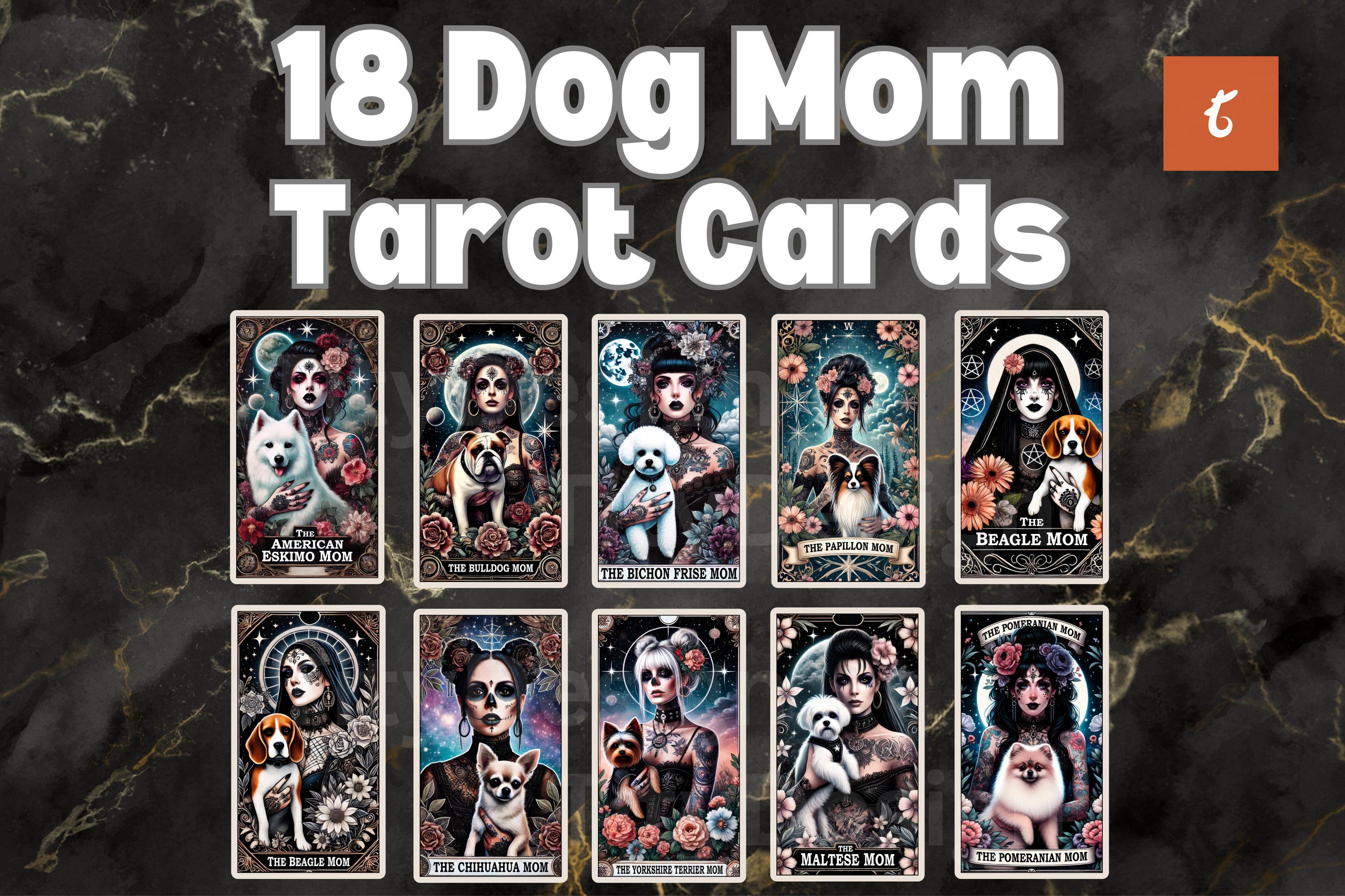 Dog Mom Tarot Card - Funny Animal Wall Art - Queen Dog Mom - the Dog ...