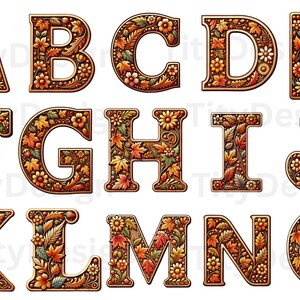 Autumn Alphabet Png - Fall Seasonal Letter Clipart - Autumn Wood Letter ...