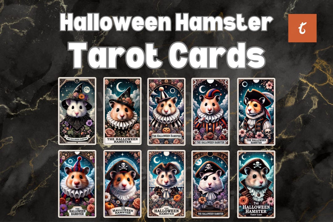 Halloween Hamster Tarot Card - 24 Animal Tarot Card - Funny Tarot Card ...