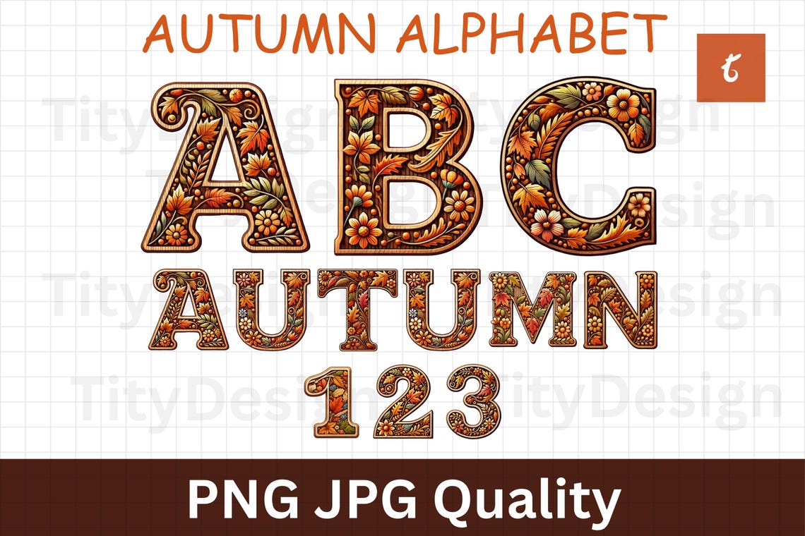 Autumn Alphabet Png Fall Seasonal Letter Clipart Autumn Wood Letter A-Z ...