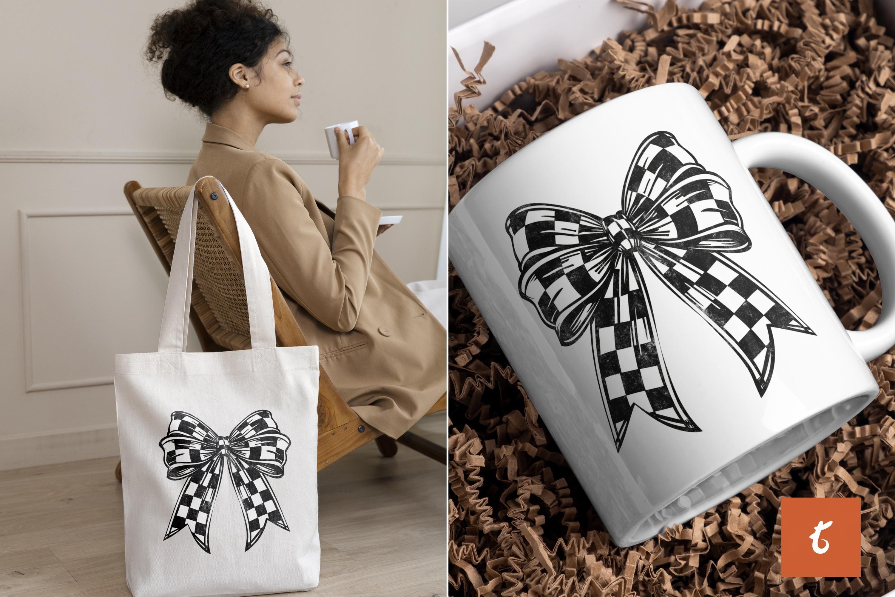 Checkered Bow Clipart - Race Day PNG - Coquette Bow SVG Sublimation ...