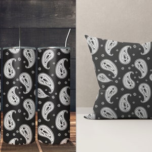 Paisley Bandana Seamless Pattern - Vintage Biker Design - Digital ...