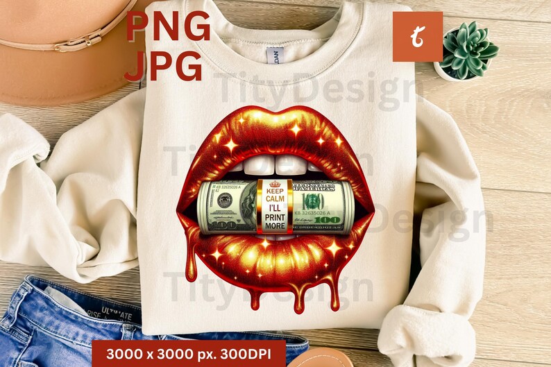 Money Lips PNG - Red Lips Dripping Bling Money, Luxury Fashion Clipart ...