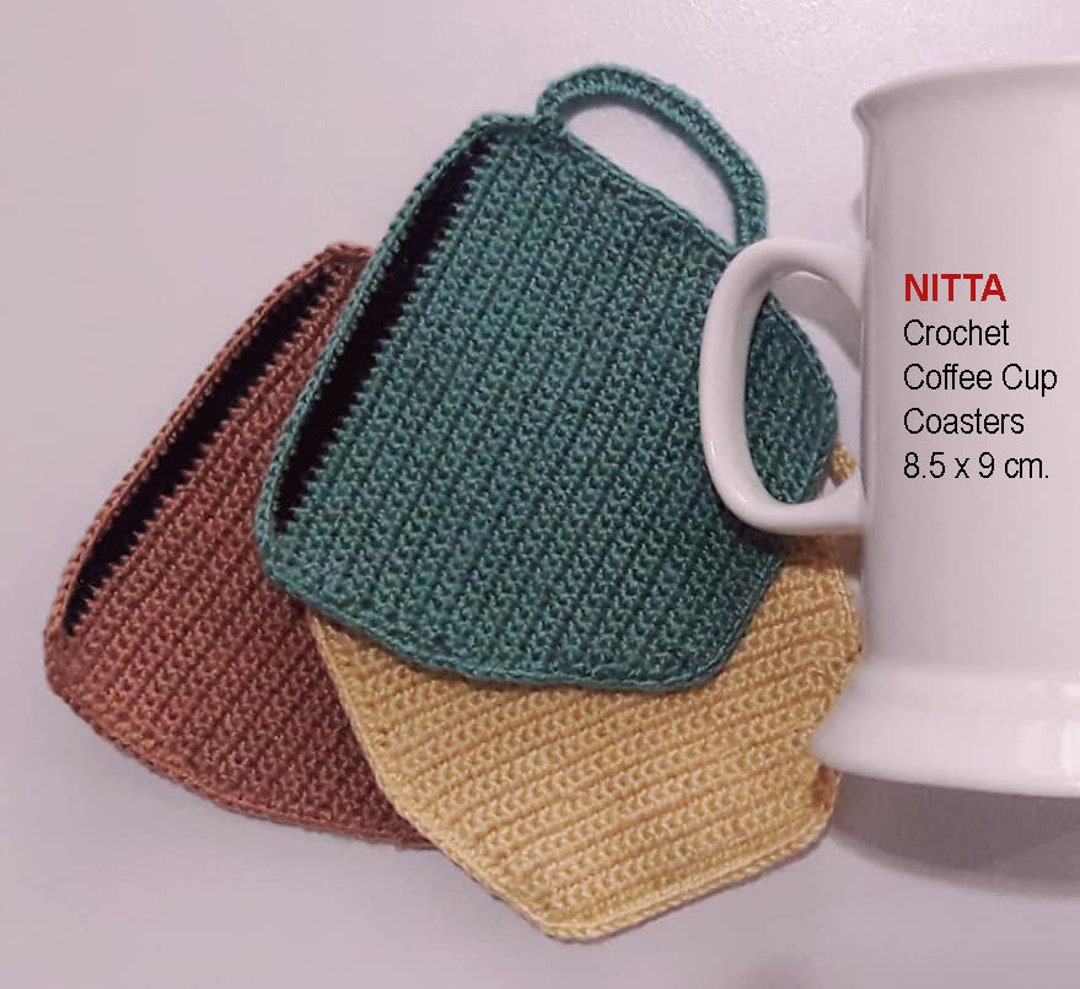 Crochet Coffee Coaster PDF Pattern, Crochet Coffee Coasters, Patterns ...