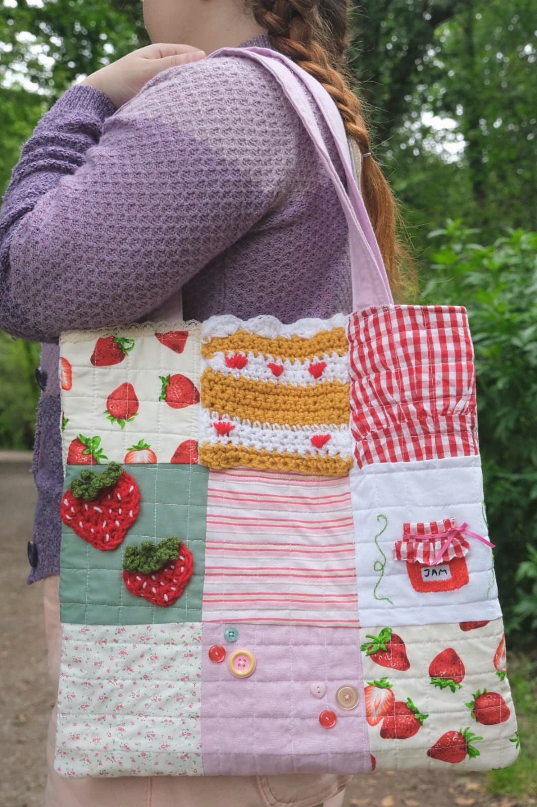 Handmade Quilted Patchwork Strawberry Shortcake Tote Bag - Etsy