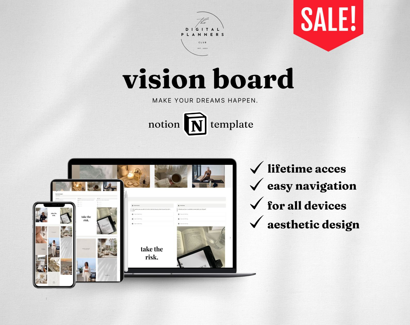 Digital Vision Board | Notion Template | Notion Planner - Etsy
