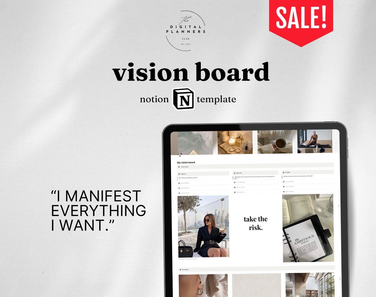 Digital Vision Board | Notion Template | Notion Planner - Etsy