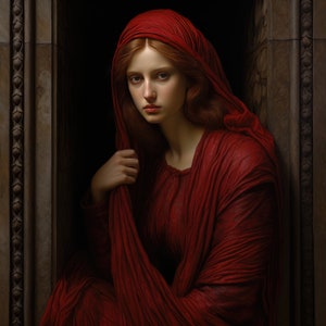 The Red Girl Printable, Downloadable, Wall Art, Poster, Art, Large Size ...