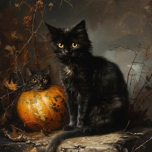 The Witches Cat and Kitten, Printable, Downloadable, Wall Art, Poster ...