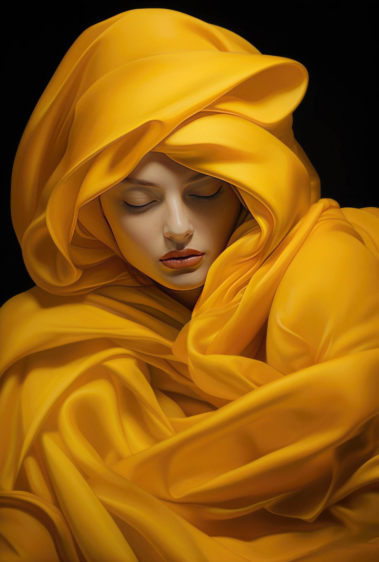 The Girl in Yellow Printable Downloadable Wall Art Poster - Etsy