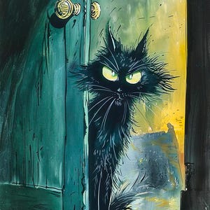 Crazy Cat, Printable, Downloadable, Wall Art, Poster, Art, Large Size ...