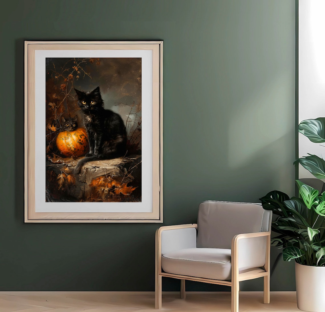 The Witches Cat and Kitten, Printable, Downloadable, Wall Art, Poster ...