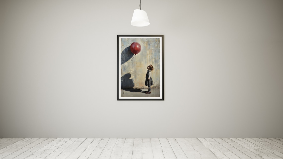 The Girl With the Red Balloon "solitary Daydream" in the Style of ...