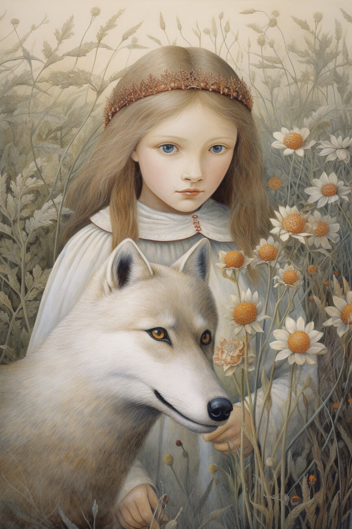 Wolf Girl Printable, Downloadable, Wall Art, Poster, Art, Large Size ...