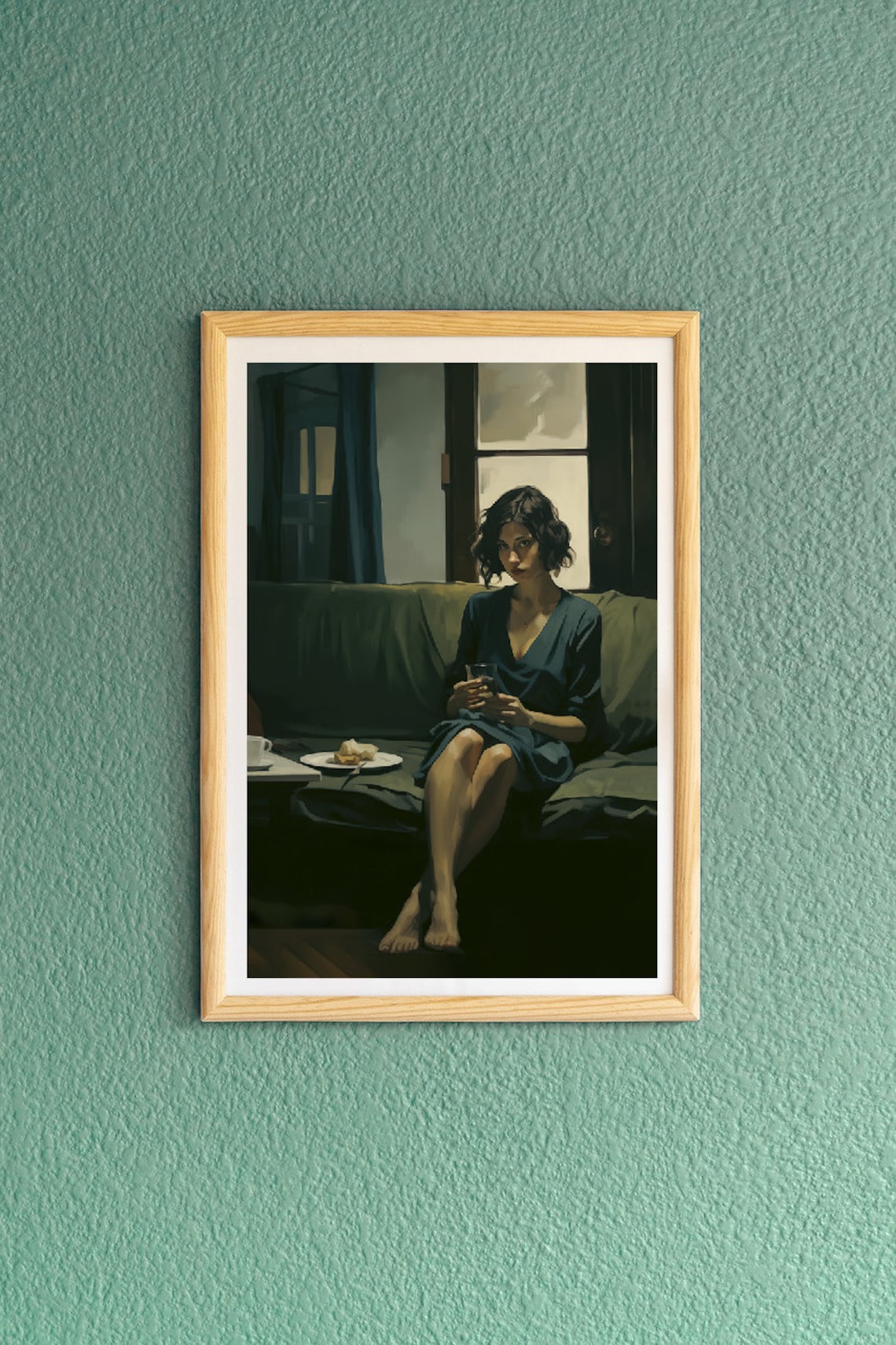 Girl Alone in the Style of Edward Hopper Printable, Downloadable, Wall ...