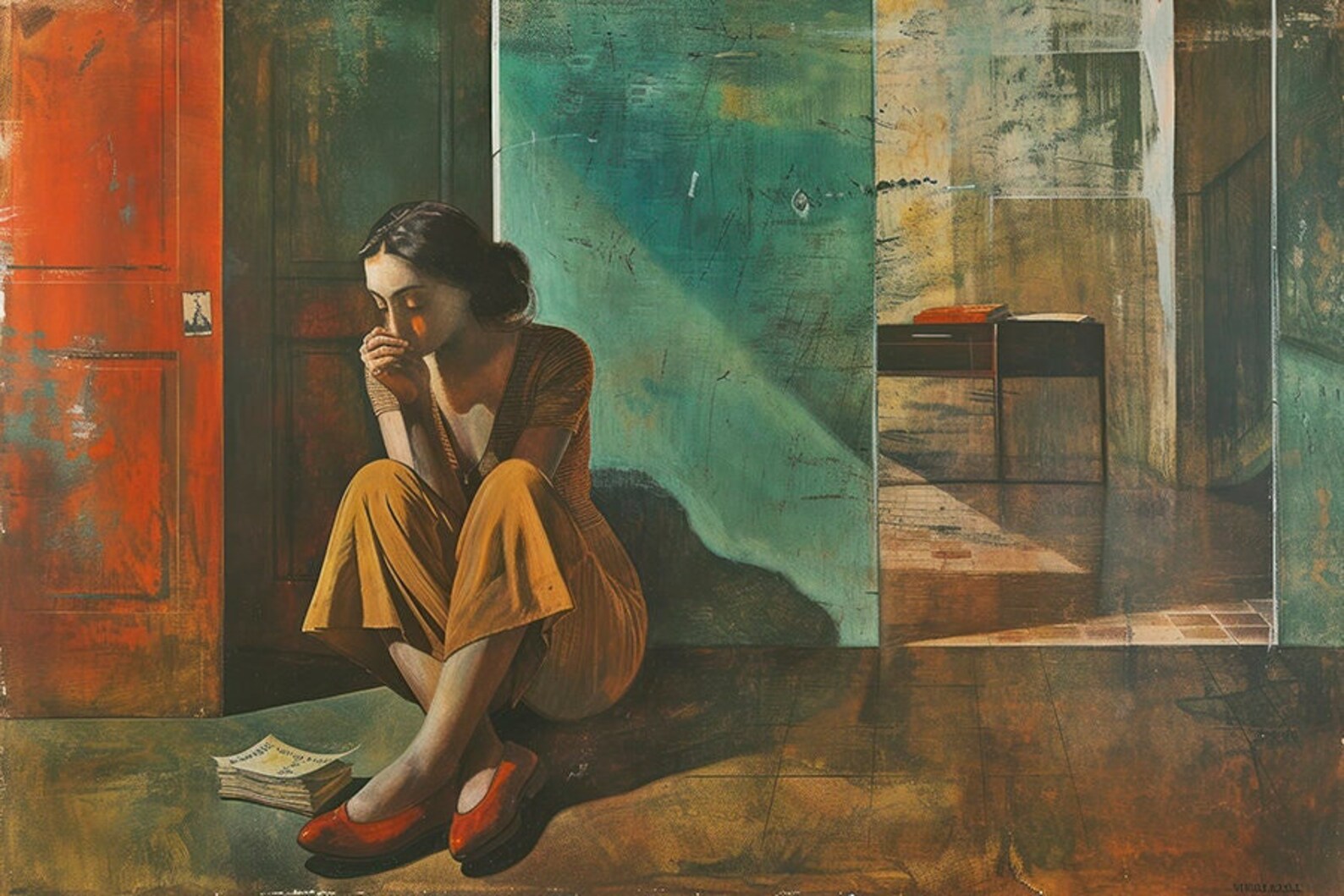 Contemplation in the Style of Balthus, Printable, Downloadable, Wall ...