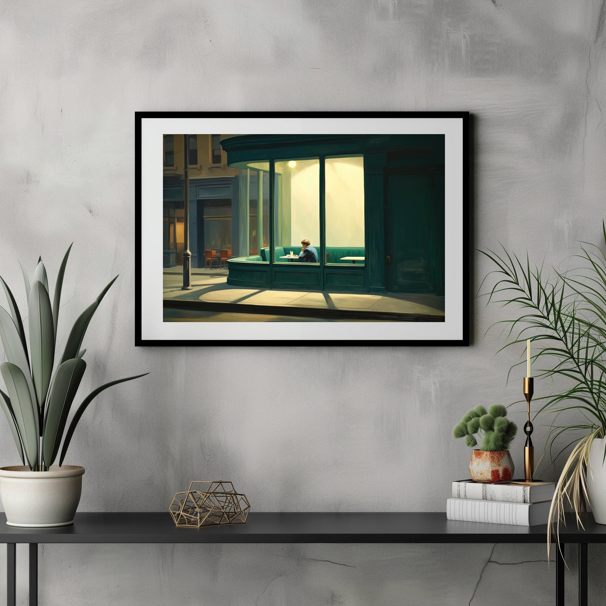 Edward Hopper Style Diner Art Print: "just Before Midnight" (digital ...