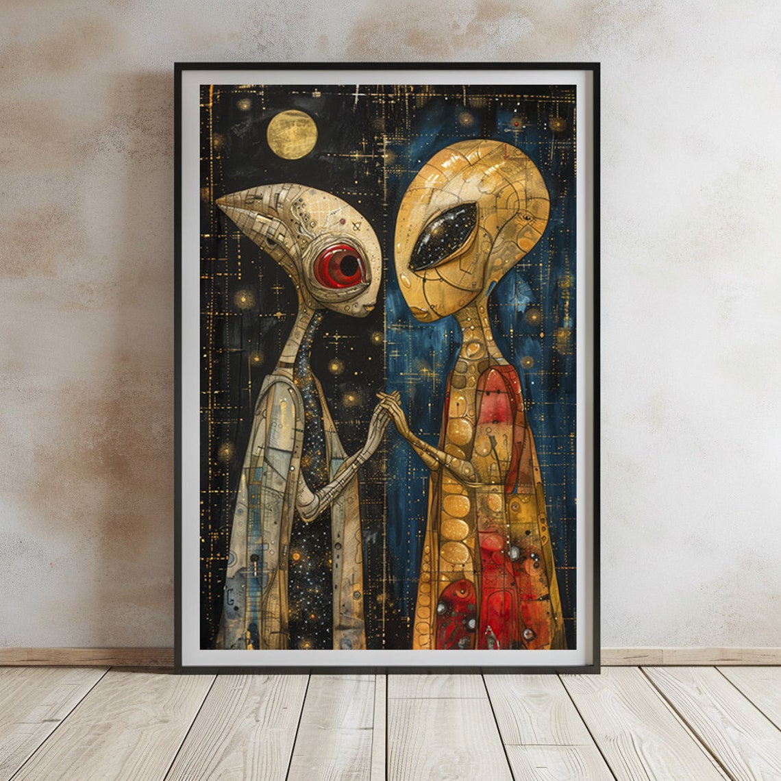 Cosmic Companions, Alien Love Grey Alien Printable, Downloadable, Wall ...