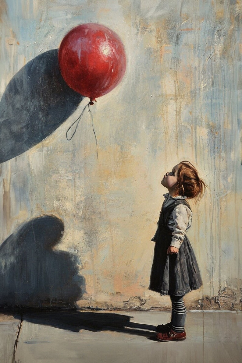 The Girl With the Red Balloon "solitary Daydream" in the Style of ...