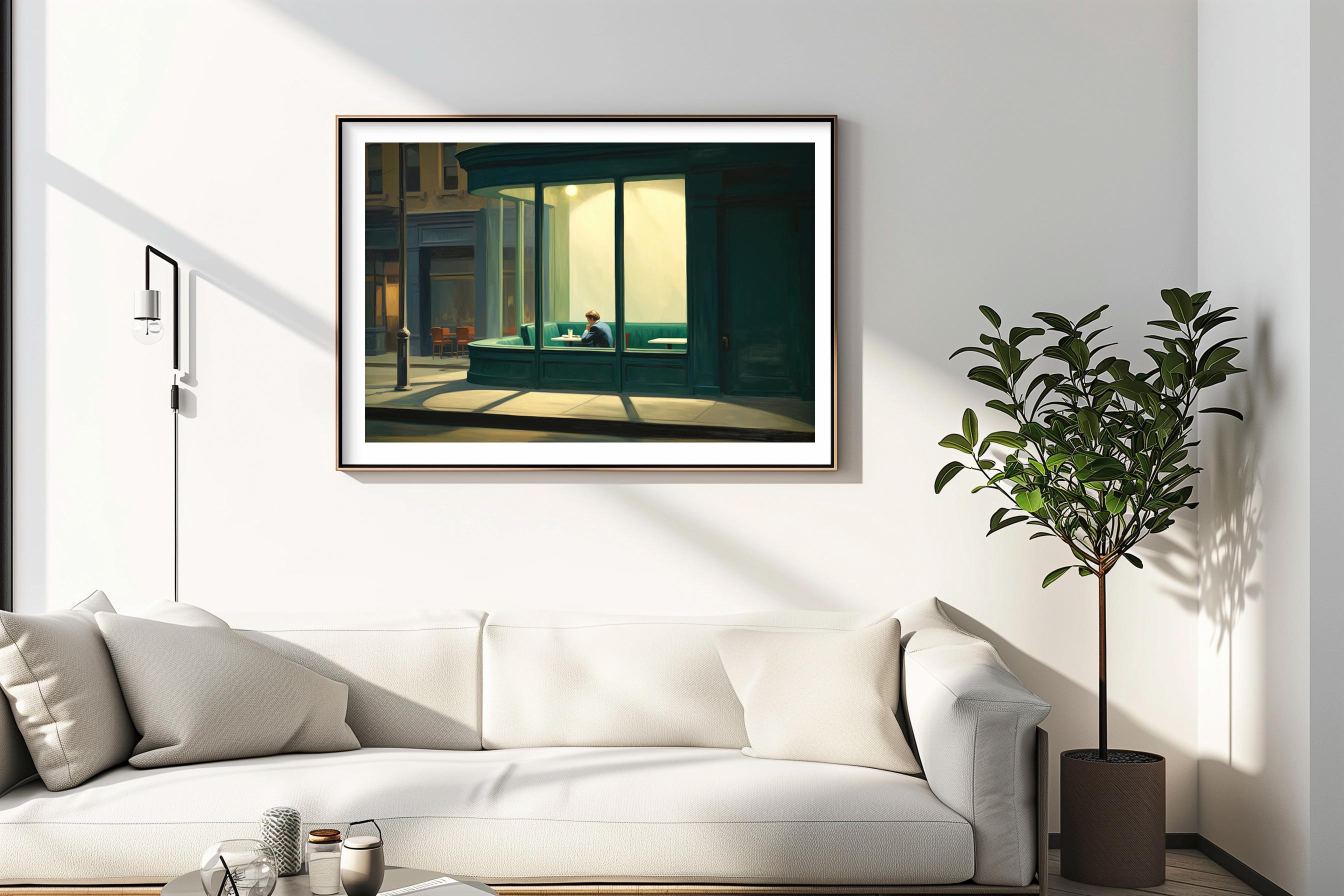 Edward Hopper Style Diner Art Print: "just Before Midnight" (digital ...
