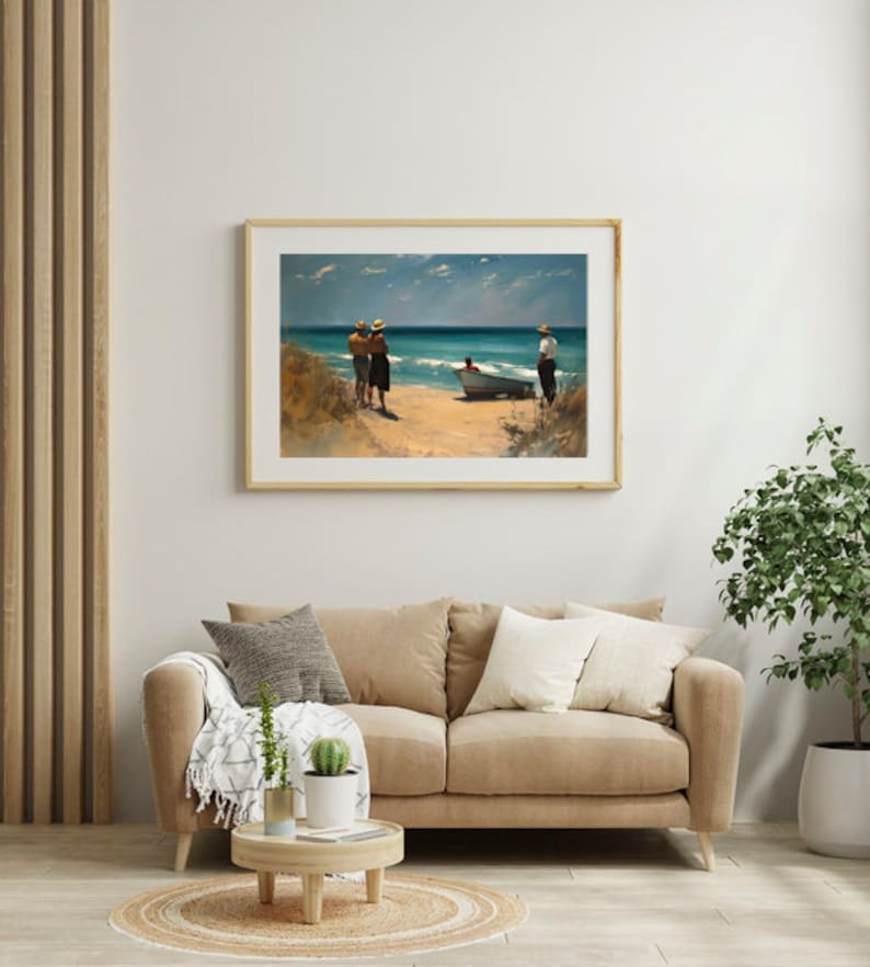 Edward Hopper Style Beach Print: Tranquil Seaside Scene (digital ...