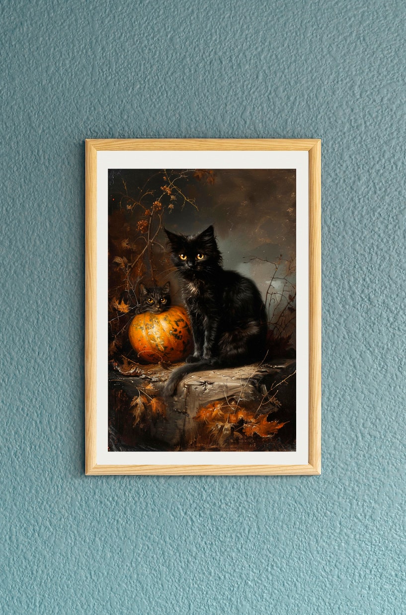 The Witches Cat and Kitten, Printable, Downloadable, Wall Art, Poster ...