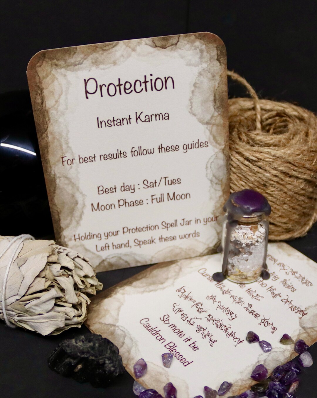Instant Karma Spell Jar: Witchcraft Protection Kit - Etsy
