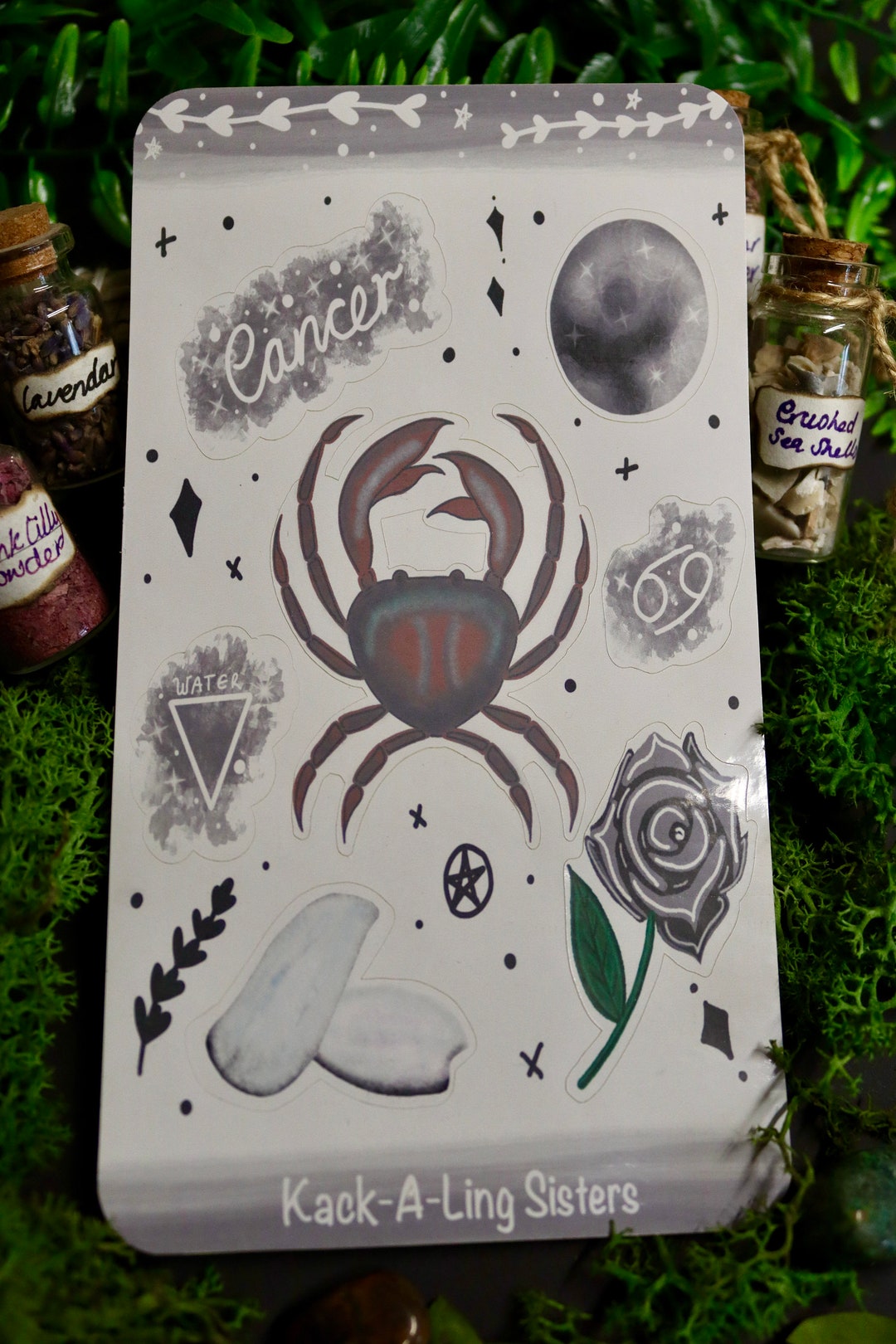 Cancer Zodiac Sticker Sheet: Astrology Planner Stickers - Etsy