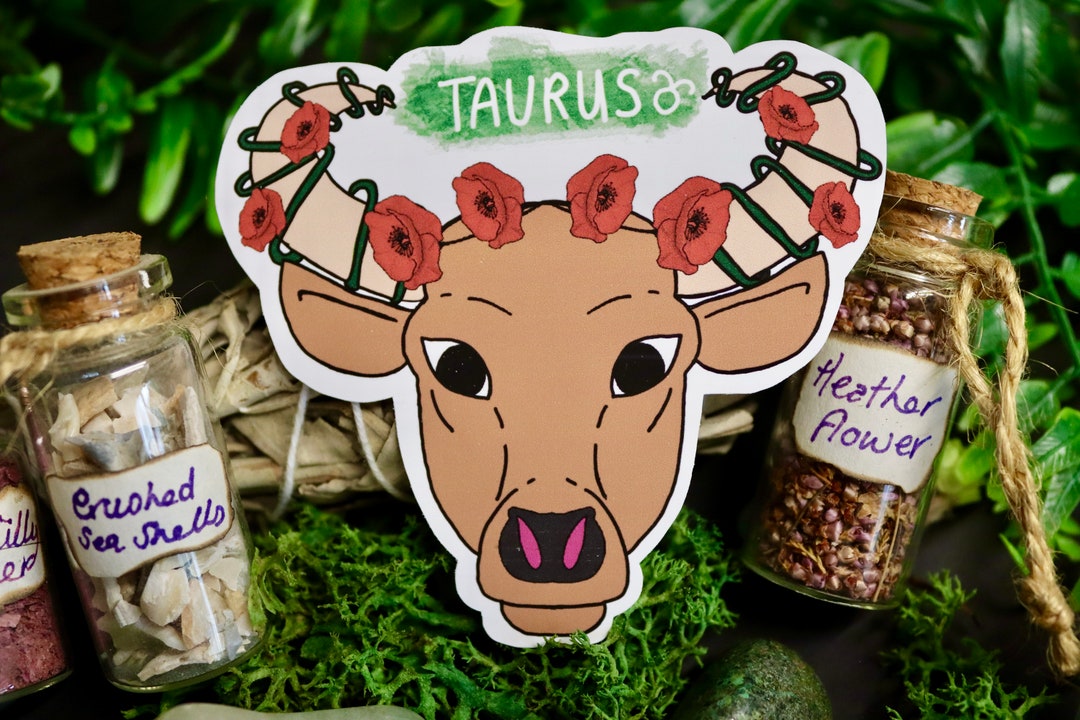 Taurus Zodiac Star Sign Sticker, Planner, Journal, Book of Shadows ...