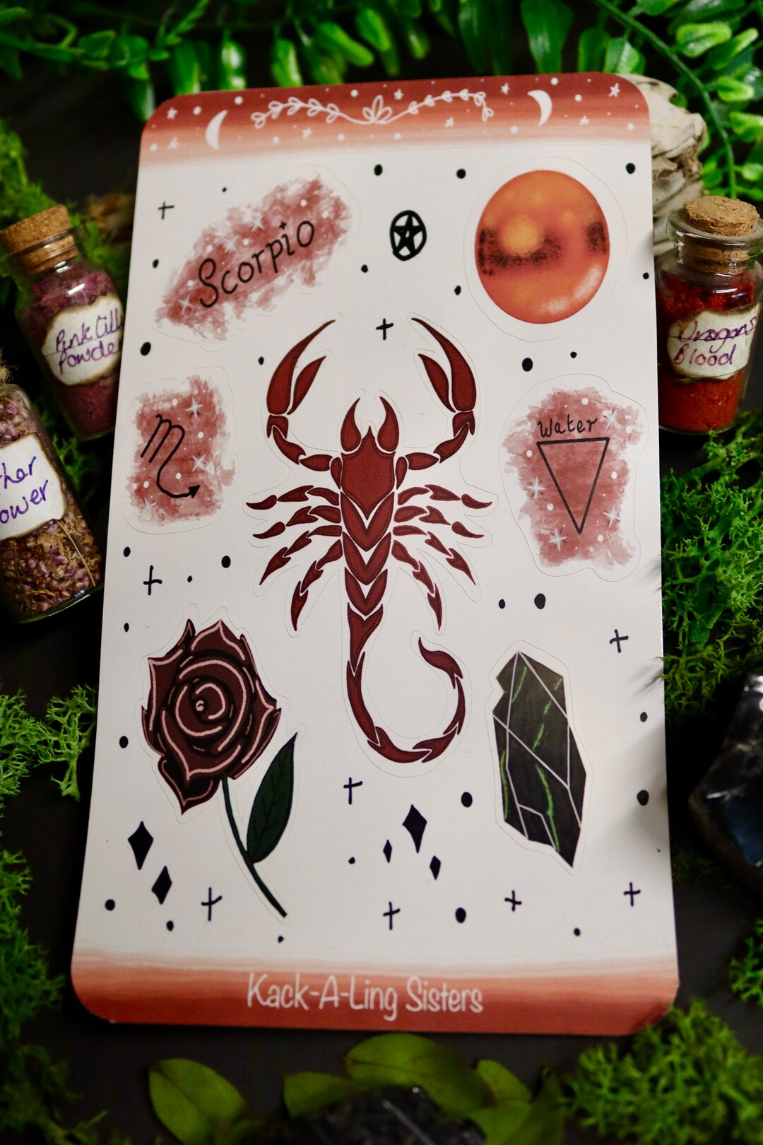 Scorpio Zodiac Star Sign Sticker Sheet, Planner, Journal, Book of ...
