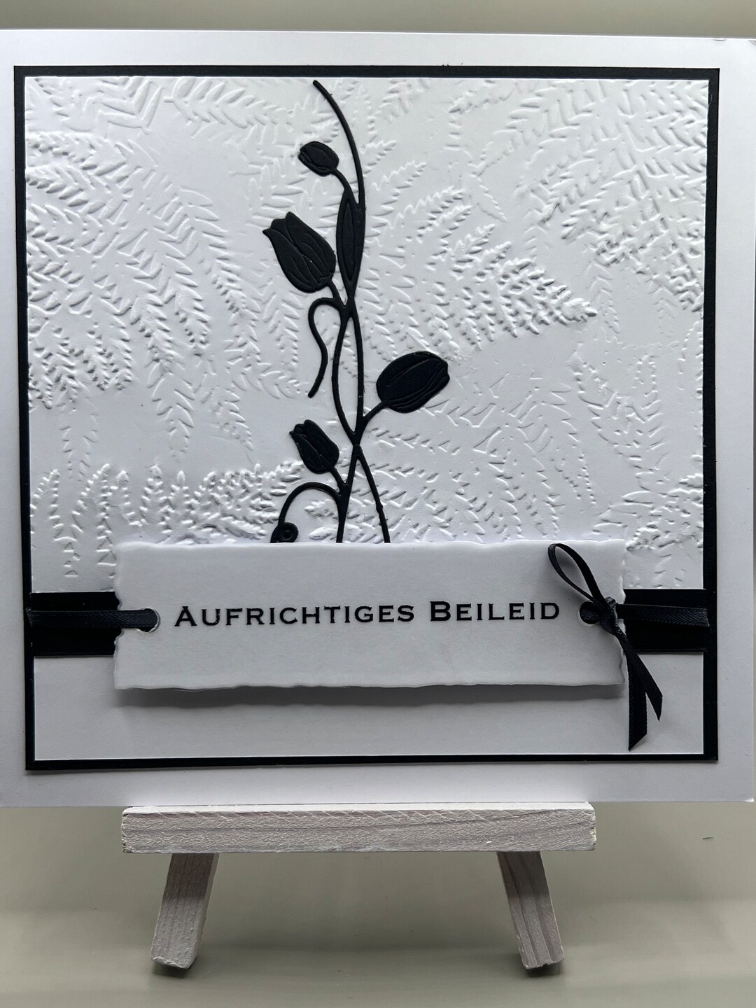 Mourning Card, Condolence Card, Simple, Elegant, Square 3D Motif ...