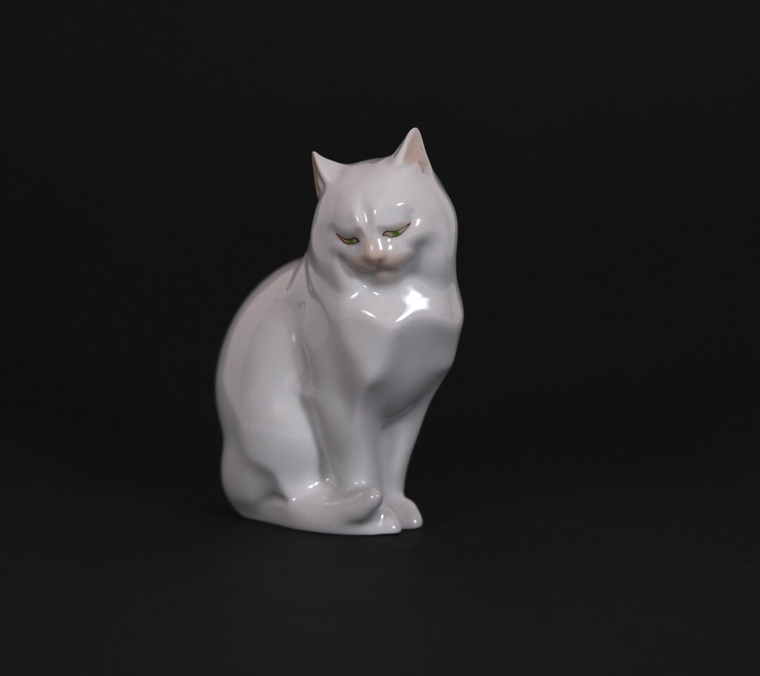Herend Hungarian Porcelain Cat Vintage Figure Approx. 11.5 Cm - Etsy