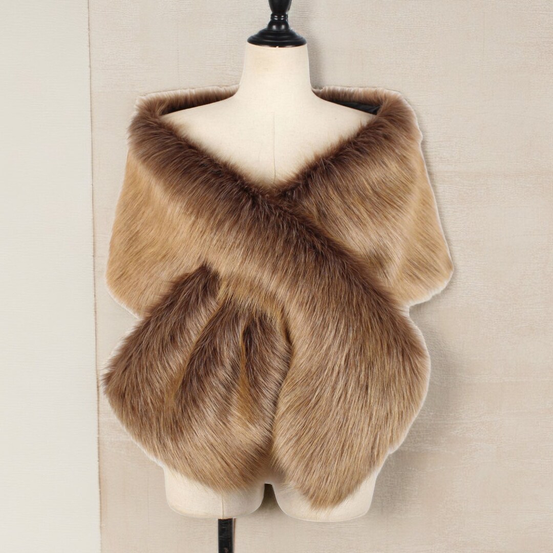 Brown Wrap Shrug for Prom Faux Fur Bridal Body Fur Wrap Bridal - Etsy