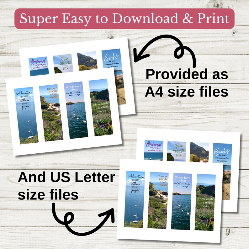 Landscape and Seascape Printable Bookmarks, Set of Eight, With ...